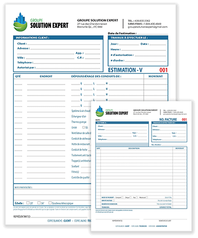 Impression de Bon de Commande & Factures pour Entreprise