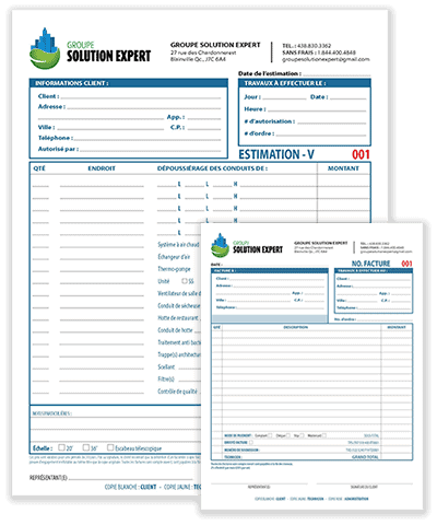 Impression de Bon de Commande & Factures NCR pour Entreprise